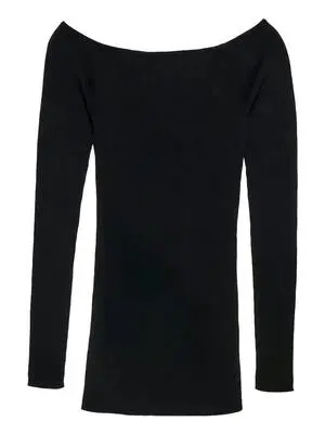 Bimba Y Lola Off-shoulder Ribbed Top - Black