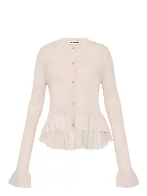 JIL SANDER Ruffled-hem Cardigan - Pink
