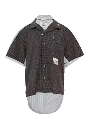Mihara Yasuhiro Plaid Striped Shirt - Black