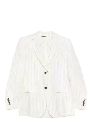 Max Mara Striped Button Jacket - Neutrals
