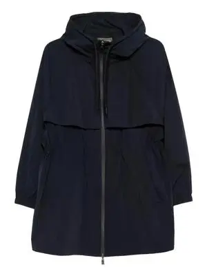 Herno Zip-fastening Coat With Hood - Blue