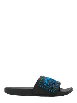 Versace Logo Detail Slides - Black