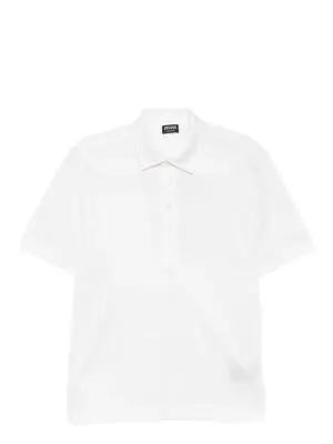 Zegna Collared Button Polo Shirt - White