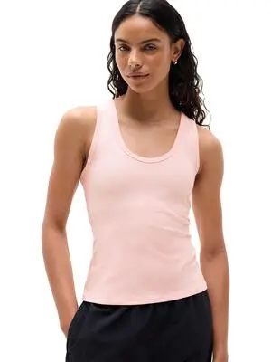 Athleta Signature Rib Scoop Tank - Pink Sand