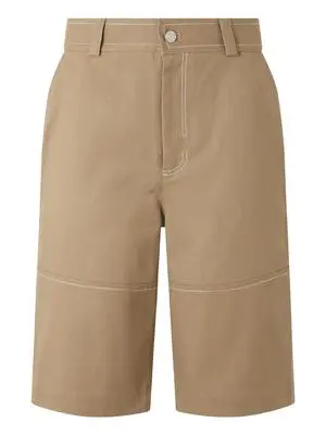 Ami Worker Cotton-canvas Bermuda Shorts - Neutrals