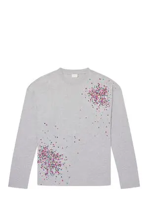 Dries Van Noten Embellished Cotton-jersey T-shirt - Gray