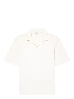 Altea Jean Camp-collar Cotton-piqué Shirt - Neutrals