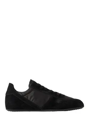 Rick Owens Minimal Suede And Nylon Sneakers - Black