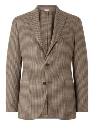 Boglioli Houndstooth Virgin Wool-blend Blazer - Brown