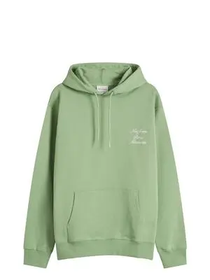 Drole De Monsieur Calligraphy Slogan Hoodie - Light Green