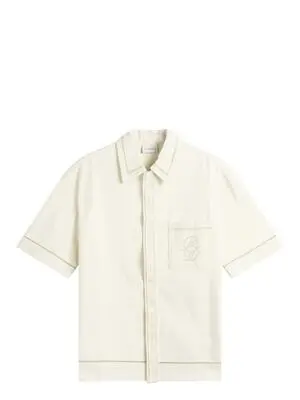 Drole De Monsieur Cotton Embroidered Shirt - Off White