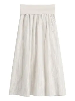 SAMSØE SAMSØE Sathea Pleated Midi Skirt - Bone Stripe