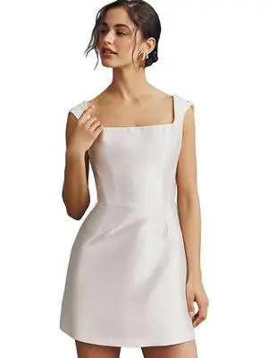 Watters Ambra Satin Mini Dress - Ivory