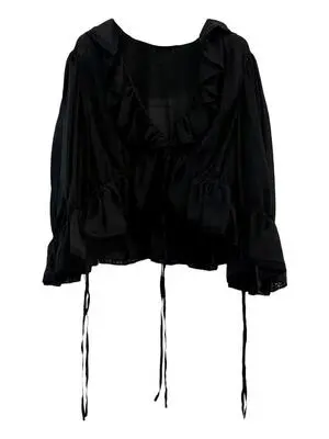 Chloé Ruffled-detail Tie-fastening Top - Black