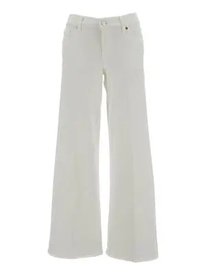 FRAME Slim Palazzo Trousers - White