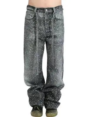 BIRTH OF ROYAL CHILD Crystal-embellished Loose-fit Jeans - Black