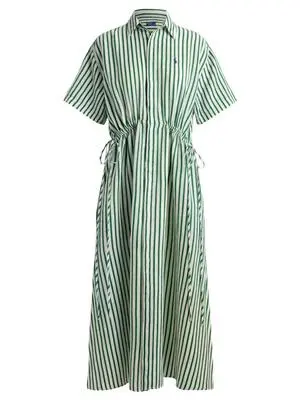 Polo Ralph Lauren Striped Drawstring Maxi Dress Green