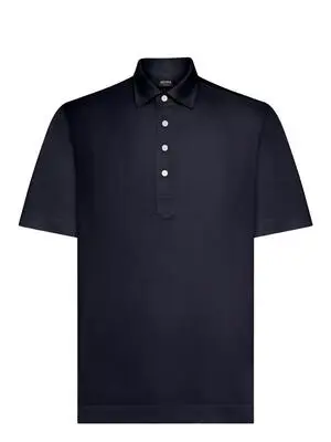 Zegna Buttoned Polo Shirt - Blue