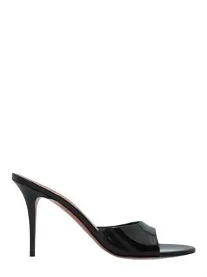 Amina Muaddi Elodie Patent Sandals Black