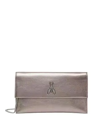 Patrizia Pepe Fly Appliqué Chain Clutch - Silver
