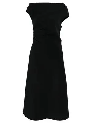 P.a.r.o.s.h Boat-neck Draped Midi Dress - Blue