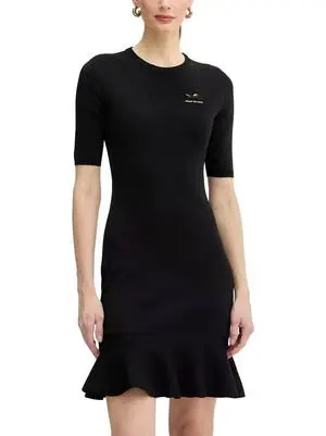 Armani Exchange Ruffled Mini Dress - Black