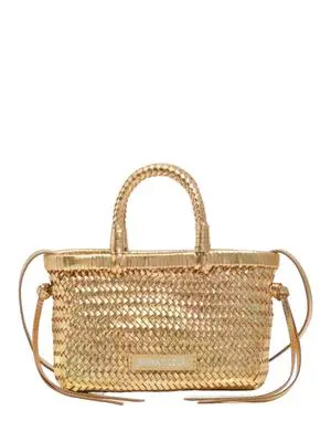 Bimba Y Lola Woven Top-handle Leather Tote Bag - Gold