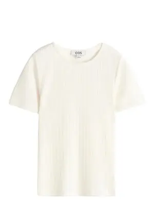 Cos Pointelle-knit T-shirt - White