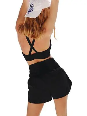 Free People The Way Home Run Shorts Black