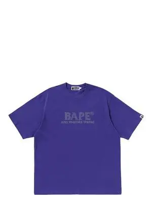 A BATHING APE Rhinestone Logo Relaxed Fit Tee Shirt - Purple