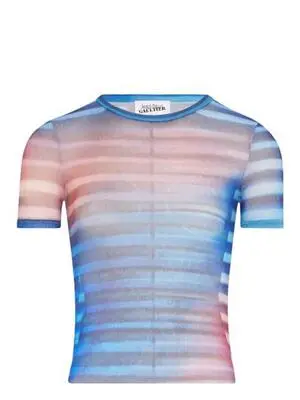 JEAN PAUL GAULTIER Mesh Printed Air Tee - Light Blue
