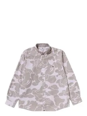 A BATHING APE Stripe Camo Relaxed Fit Shirt - Beige