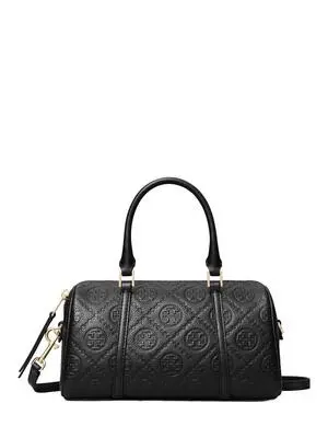 Tory Burch T Monogram Pebble Mini Barrel Bag - Black