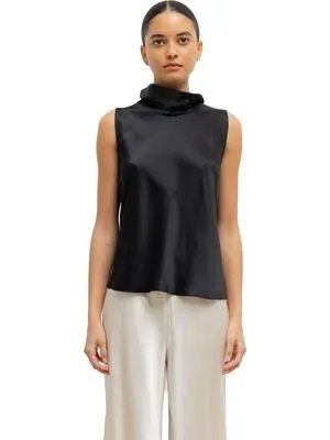 LESET Barb Sleeveless Cowl Neck - Black
