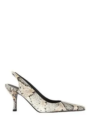 Magda Butrym Magda Butrym Snakeskin-Embossed Slingback Heel Grey