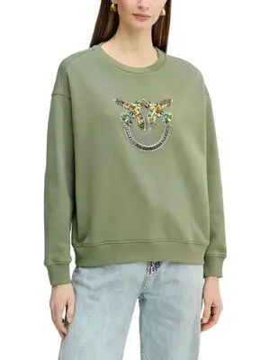 Pinko Beaded Logo Sweatshirt - Green