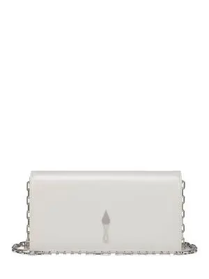CHRISTIAN LOUBOUTIN Bettina Nappa Leather Clutch - White