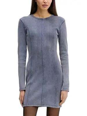 Hugo Nopal Ribbed Long-sleeve Dress - Blue