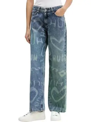 Hugo Gamala Printed Jeans - Blue