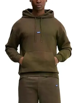 Hugo Hoodie With Logo Patch - Brown
