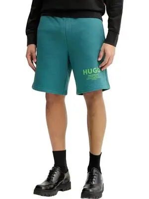 Hugo Logo Drawstring Shorts - Green