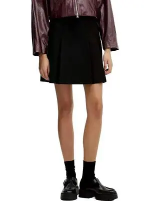 Hugo Roballo Pleated Mini Skirt - Black