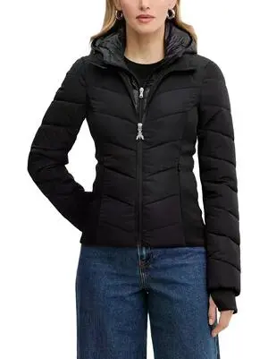 Patrizia Pepe Hooded Zipped Jacket - Black