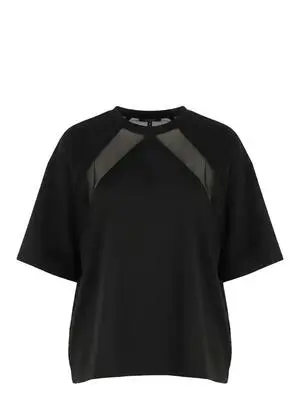 Pinko Mesh-panel T-shirt - Black