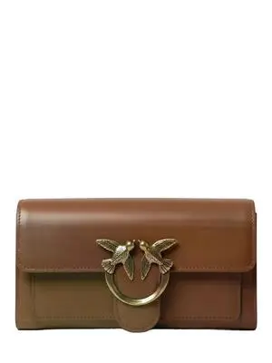 Pinko Bird Plaque Crossbody Bag - Brown
