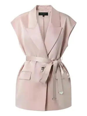 Pinko Belted Satin Gilet - Pink