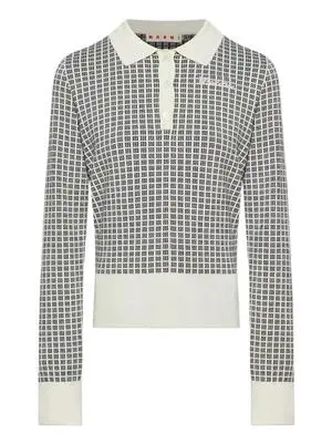 Marni Patterned Polo Top - Neutrals