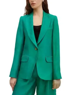 LA PETITE FRANÇAISE Voyante Button Blazer - Green
