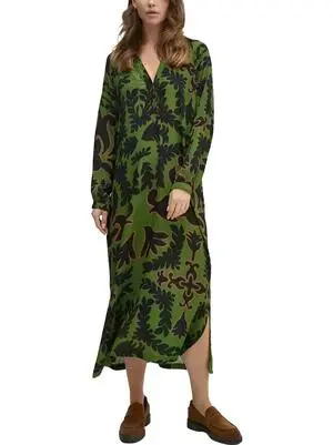 LA PETITE FRANÇAISE Floral Belted Maxi Dress - Green
