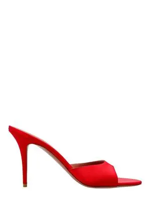 Amina Muaddi Elodie Satin Sandals - Red